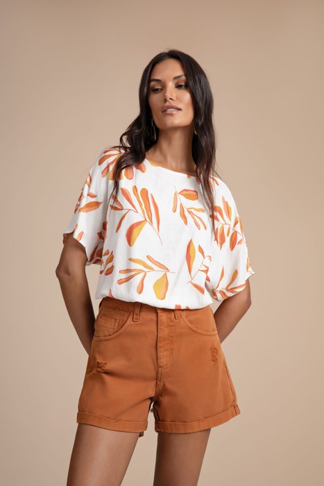 Shorts Mom Delfi Flor de Lis